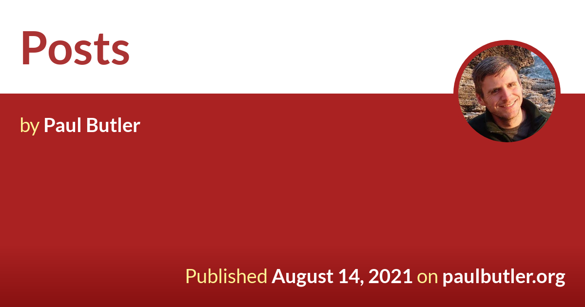 Paul Butler – Posts