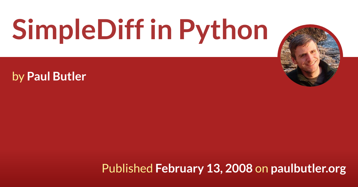 Paul Butler Simplediff In Python 